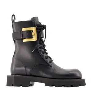 Balmain Lace-up Ankle Boots - Black