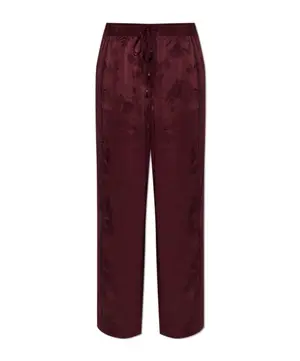 GANNI Drawstring Casual Pants - Brown