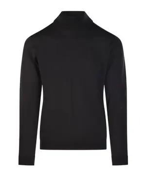 ROBERTO COLLINA Mock-neck Fine-knit Sweater - Moro