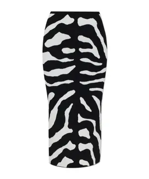 Moschino Patterned Pencil Skirt - Black