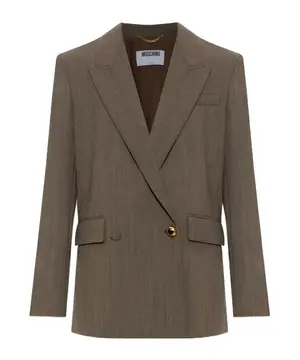 Moschino Double-breasted Suit Jacket - Brown