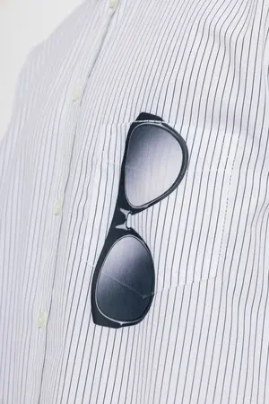 Moschino Sunglass Printed Striped Shirt