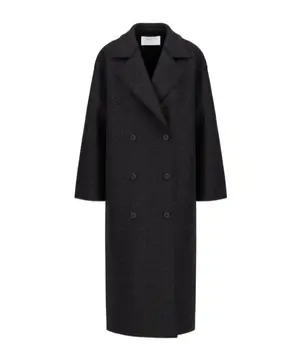 Harris Wharf London Long Oversized Coat In Pressed Wool - Anthracite
