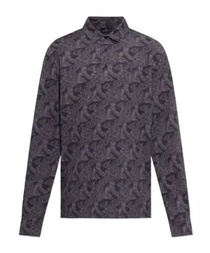 Etro Long-sleeve Polo Shirt - Navy Blue