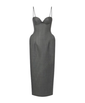 Magda Butrym Wool Bustier Dress - Grey