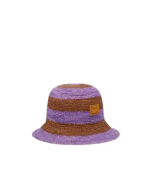 Paul Smith Striped Raffia Bucket Hat - Purple