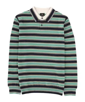 Paul Smith Striped Long-sleeve Polo Shirt