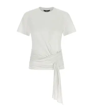 7 For All Mankind Draped Detail T-shirt - White