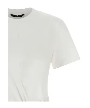 7 For All Mankind Draped Detail T-shirt - White