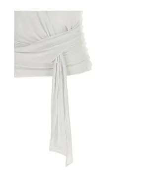 7 For All Mankind Draped Detail T-shirt - White