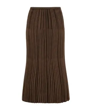 Marni Ribbed-knit Midi Skirt - Green