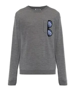 Moschino Long-sleeve Knit Top - Grey