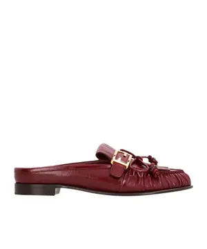 Fendi Fringe Buckle-detail Mules - Red