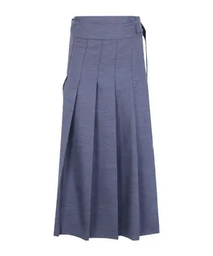 RÓHE Pleated Midi Skirt - Darkgreymelange