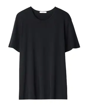 LEMAIRE Scoop-neck T-shirt In Ribbed Jersey - Black