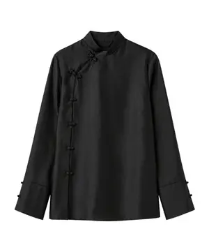 RÓHE Long-sleeved Top With Mandarin Collar And Asymmetrical Knot Detailing