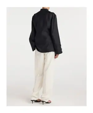 RÓHE Pankou Closure Top With Mandarin Collar And Long Sleeves
