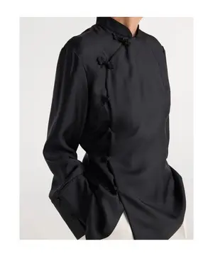 RÓHE Pankou Closure Top With Mandarin Collar And Long Sleeves