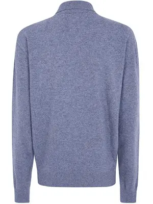 RÓHE Long-sleeved Knitwear With Polo Collar - Greyoatcheck