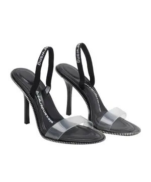 Alexander Wang Logo Strass Heeled Sandals