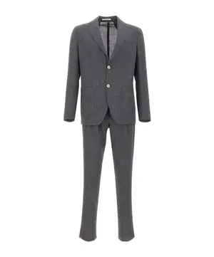 Eleventy Single-breasted Suit Jacket And Trousers Two-piece Set - Dark Gray