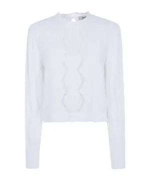TWINSET Lace Panel Long Sleeve Top