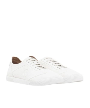 Giorgio Armani Sneaker In Leather With A Rubber Sole