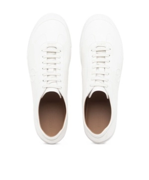 Giorgio Armani Sneaker In Leather With A Rubber Sole