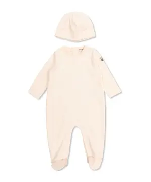 Moncler Baby Bodysuit And Hat Set - Light Peach Pink