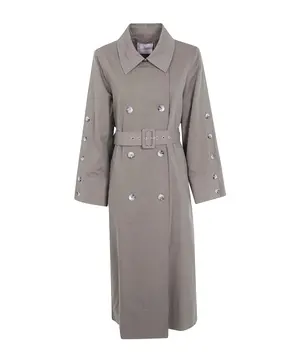 TWINSET Double-breasted Long-sleeve Trench Coat