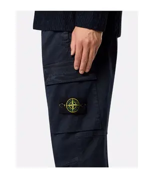 Stone Island Cargo Trousers With Elastic Waist - Navy Blue