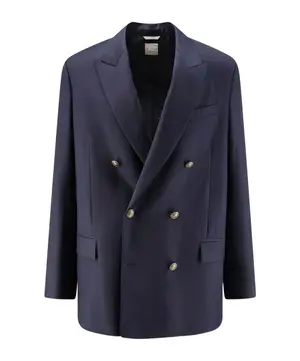 Dior Double-breasted Peak Lapel Jacket With Cd Metal Buttons - Dark Blue