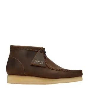 Clarks Round Toe Lace-up Desert Boots - Beeswax Color