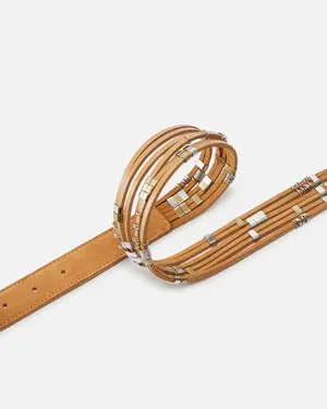 Pinko Suede Belt With Loops, 3cm