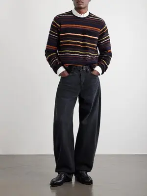 Sacai Striped Wool-blend Pullover