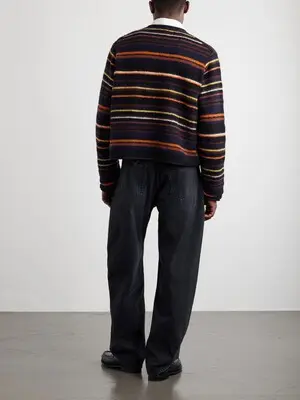 Sacai Striped Wool-blend Pullover