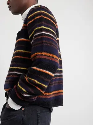Sacai Striped Wool-blend Pullover
