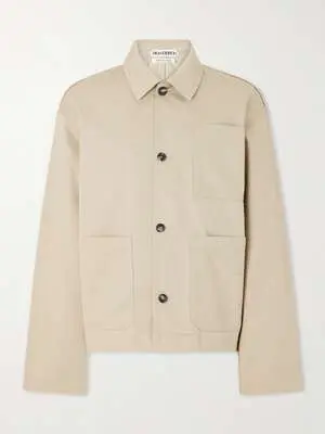 JW Anderson Logo-embroidered Cotton-twill Jacket - Beige