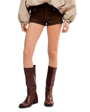Free People Vagabond Faux Suede Shorts - Chocolate