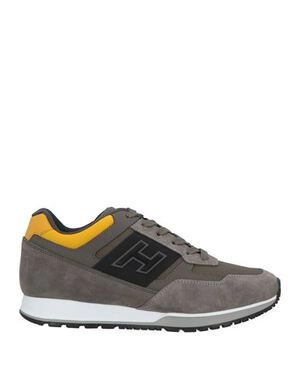 Hogan Sneakers Lead Size Leather, Textile Fibers - Grey