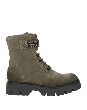 CAFÈNOIR Ankle Boots Size Leather - Military Green