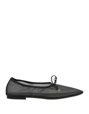 ODISSI Perforated Mesh Ballet Flats With Bow Detailing