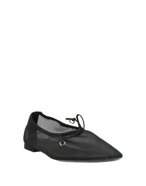 ODISSI Perforated Mesh Ballet Flats With Bow Detailing