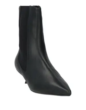 CARLA G. Leather Pointed Toe Spool Heel Chelsea Boots