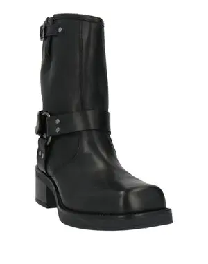 CARLA G. Calfskin Ankle Boots With Buckle Detailing