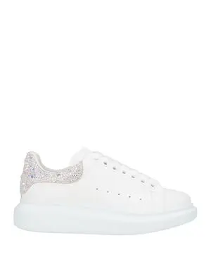Alexander McQueen Leather Low Top Sneakers With Crystal Embellishments