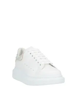 Alexander McQueen Leather Low Top Sneakers With Crystal Embellishments