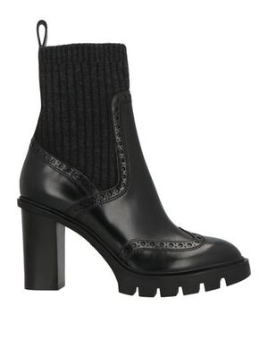 Santoni Ankle Boots Size Leather, Textile Fibers - Black