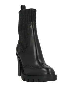Santoni Leather And Textile Ankle Boots