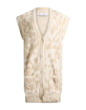 PAOLO PECORA Sleeveless Knit Cardigan With Leopard Print